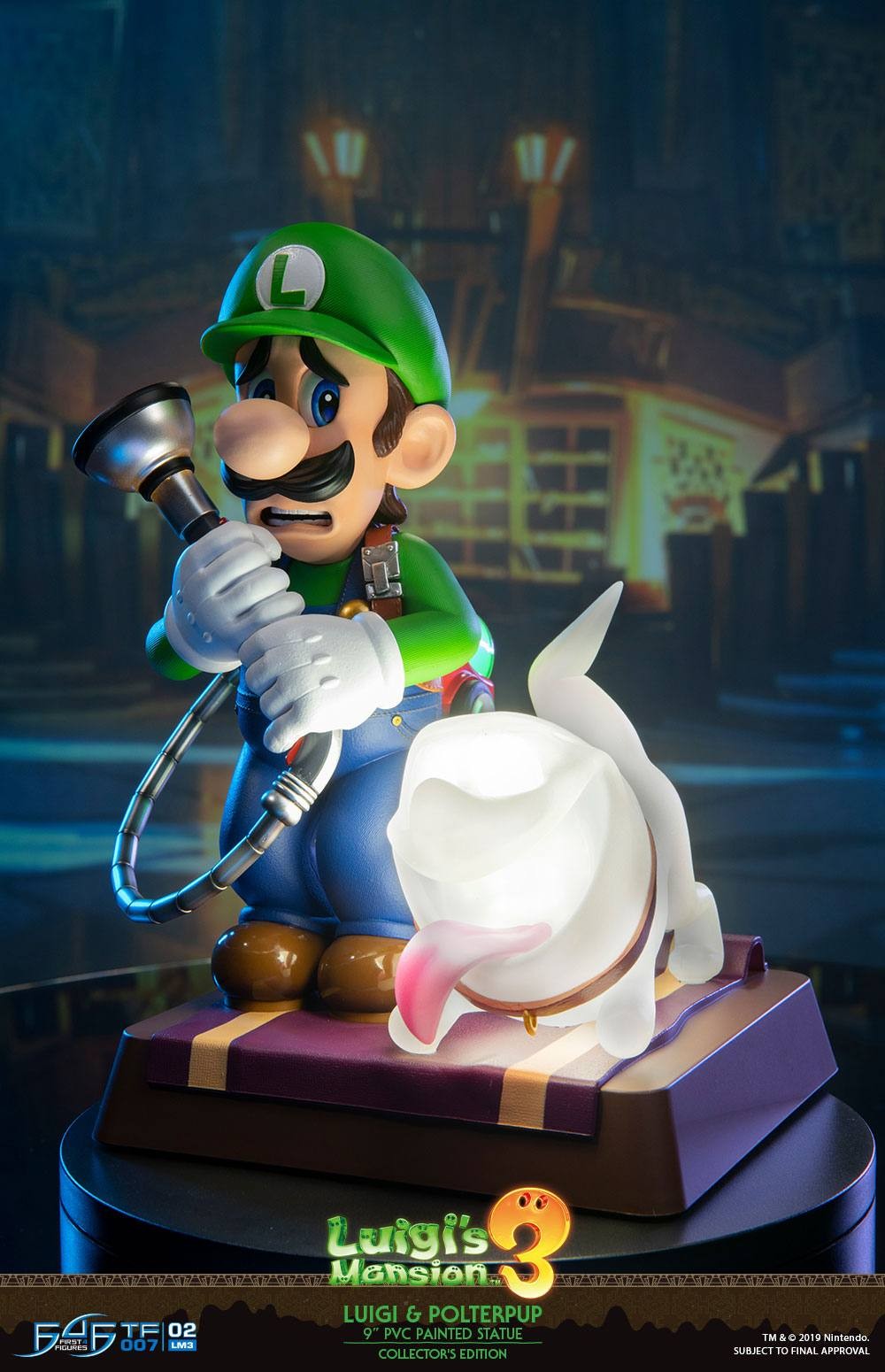 statue luigi & polterpup edition collector luigi's mansion 3